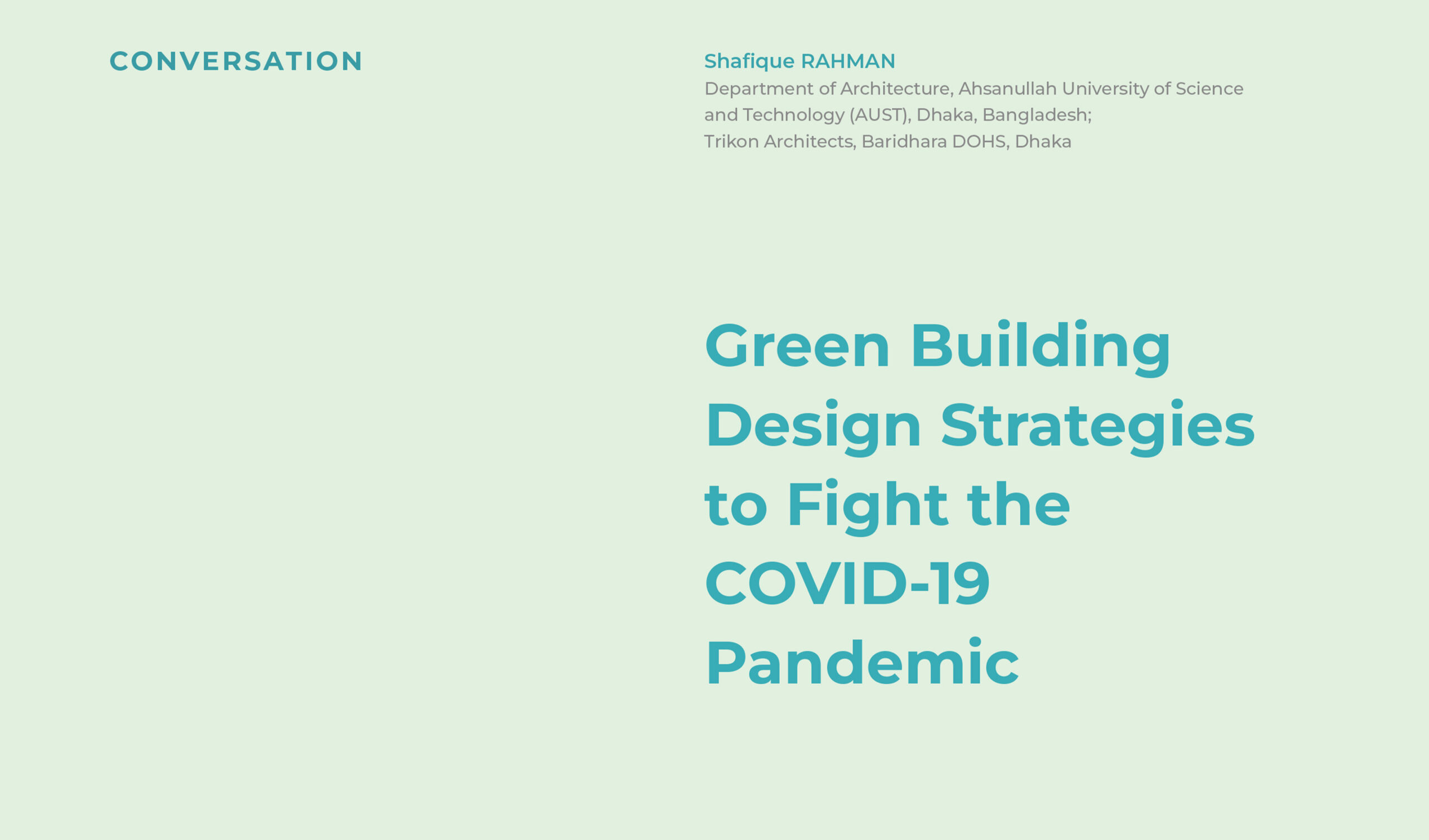 ARCASIA International Magazine Publishes Conversation with Architect ...